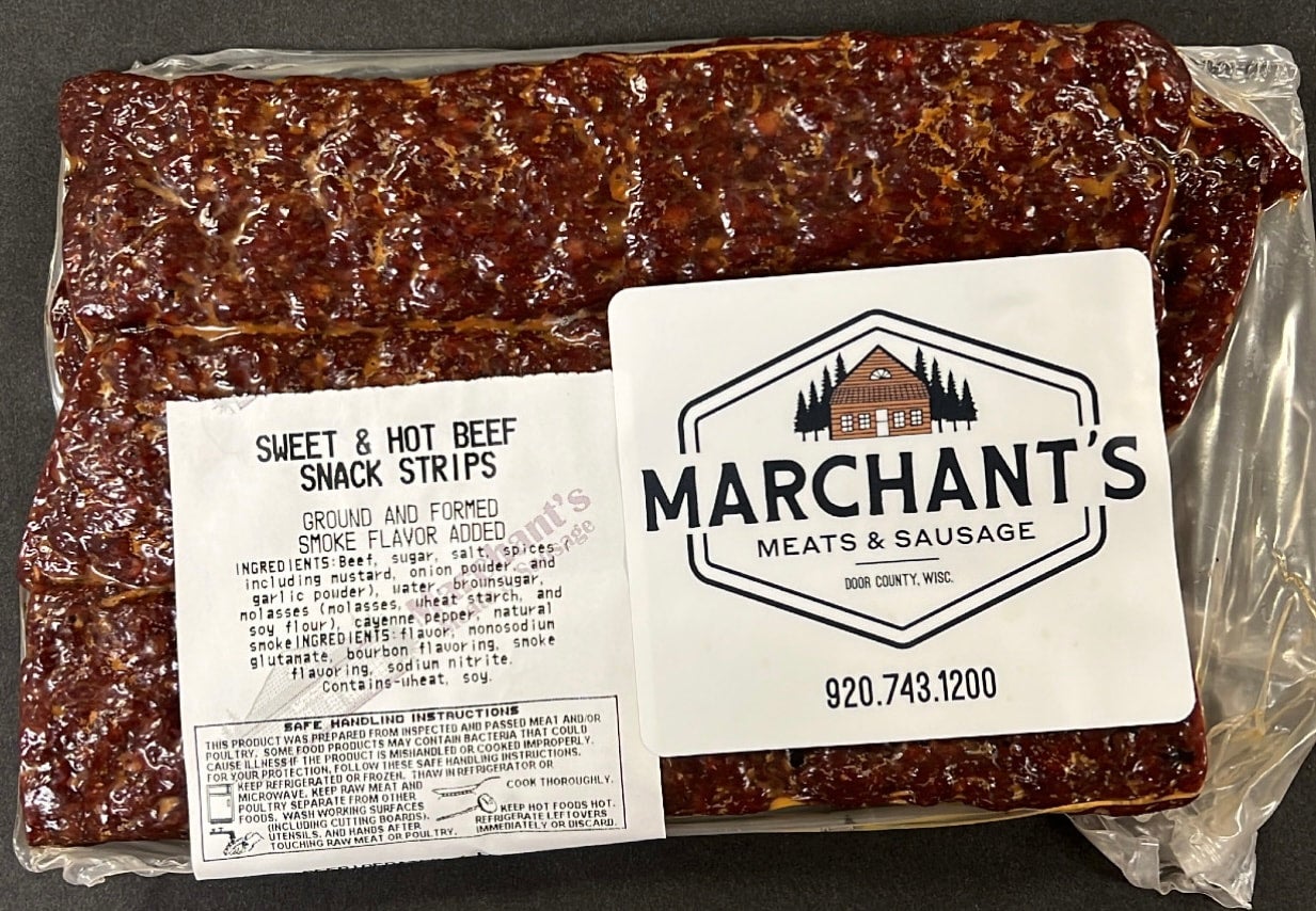 Sweet and Hot Beef Snack Strips | Marchant's Meats & Sausage