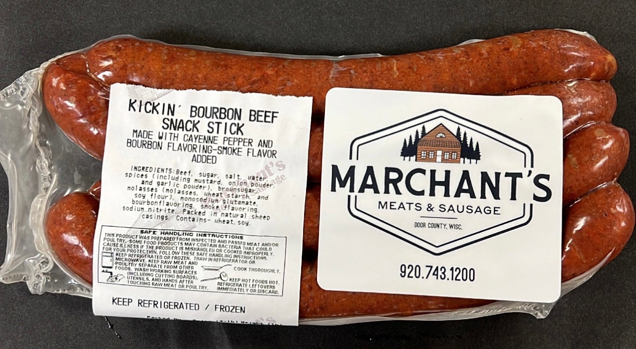 Kickin' Bourbon Beef Snack Sticks | Marchant's Meats & Sausage