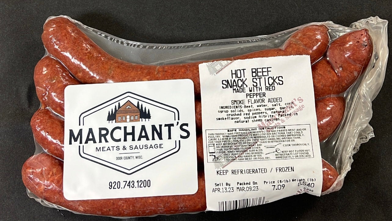 Hot Beef Snack Sticks | Marchant's Meats & Sausage
